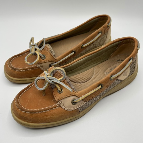 Sperry | Shoes | Sperry Top Sider Tan Leather Boat Shoes Memory Foam ...